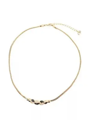 Dior 20th Century Plated Enamel And Strass Choker Necklace - Gold