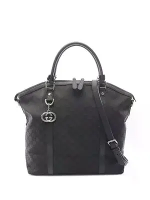 Gucci 2000-2015 Large Gg Canvas Charm Dome Satchel