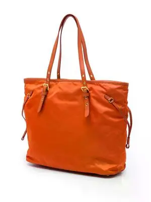Prada 2013-2026 Saffiano Trimmed Tessuto Tote Bag