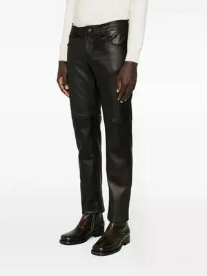 SALVATORE SANTORO Seam-detail Leather Trousers
