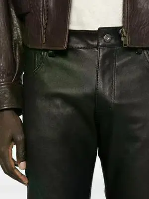 SALVATORE SANTORO Seam-detail Leather Trousers