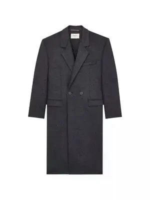 Saint Laurent Coat In Double-face Brushed Wool Felt