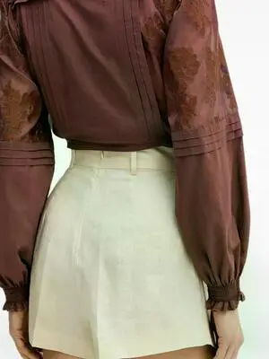 SILVIAN HEACH Posane Pleated High-waisted Shorts