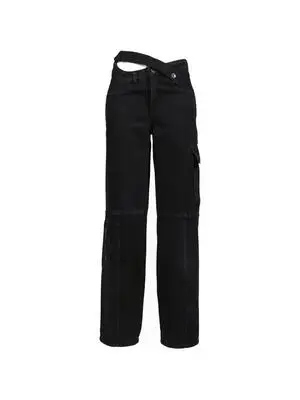 BOHEMSEO Cross-waist Cargo Pants - Black