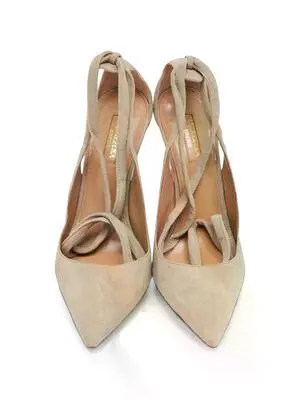 AQUAZZURA Ankle-tie Pointed-toe Pumps