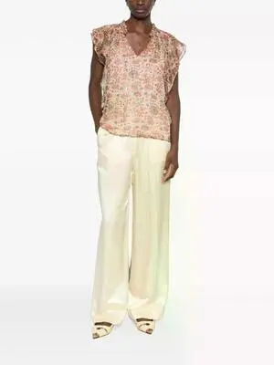 MAISON123 Floral-print Ruffled Top