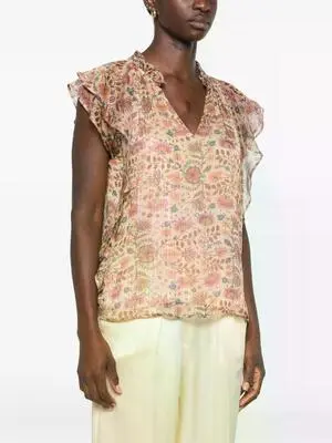MAISON123 Floral-print Ruffled Top