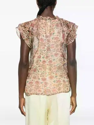 MAISON123 Floral-print Ruffled Top