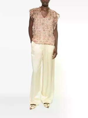Maison123 Floral Print Ruffled Top