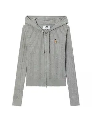 CHOCOOLATE Cable-knit Zip-up Cardigan - Grey