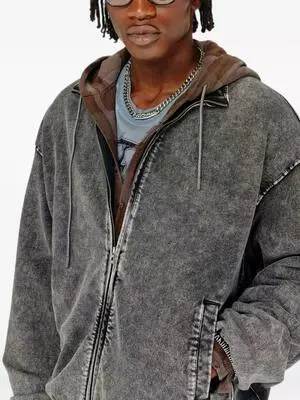 DIESEL® Sweat Jacket With Denim Effect