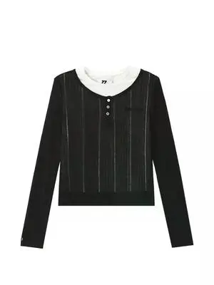 Izzue Ribbed-knit Layered-effect Top