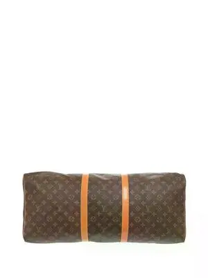 LOUIS VUITTON Monogram Keepall 55 Travel Bag - Brown