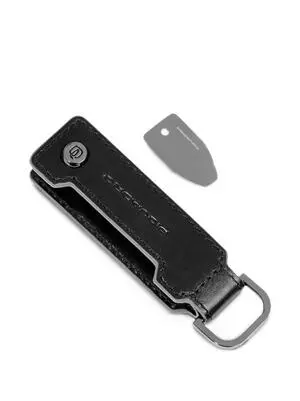 PIQUADRO Logo-debossed Leather Keychain