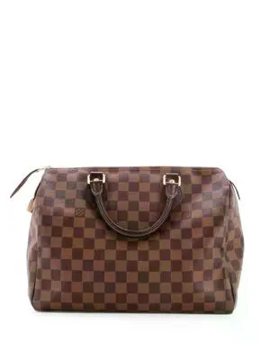 LOUIS VUITTON Speedy Handbag Damier 30 Satchel - Brown