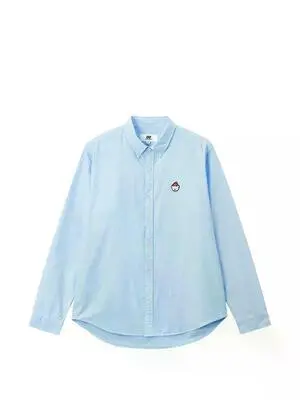 CHOCOOLATE Bear-patch Button-down Shirt - Blue