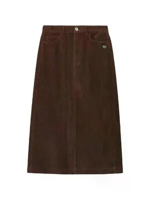 CHOCOOLATE Corduroy Heart-motif Midi Skirt