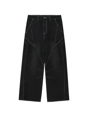 FIVE CM Raw-edge Panelled Jeans - Black