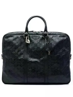 Gucci 2016-2026 Guccissima Business Bag - Black