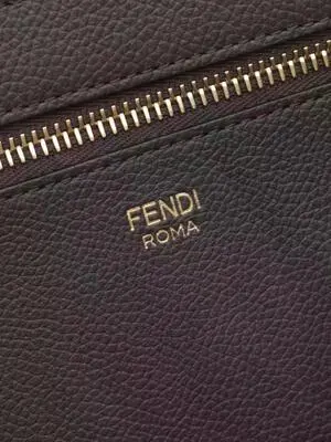 Fendi Zucca Canvas Pequin Striped Reversible Roll Tote Bag - Neutrals