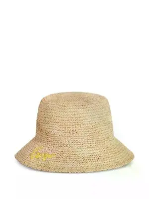 Kenzo Signature-weaved Raffia Bucket Hat - Neutrals