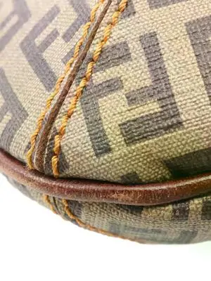 Fendi 2000-2010 Zucchino And Zucca Shoulder Bag - Brown