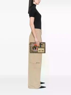 Gucci Gg Supreme Courrier Clutch Bag - Neutrals