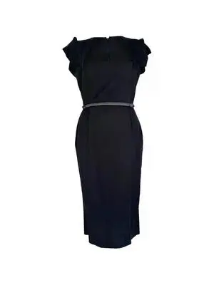 Roland Mouret Galaxy Belted Midi Dress - Black