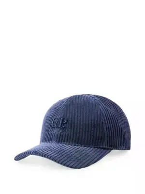 C.P. COMPANY Logo-embroidered Corduroy Baseball Cap - Blue