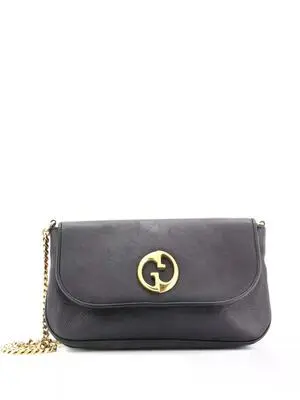 Gucci 1973 Chain Leather Medium Shoulder Bag - Black