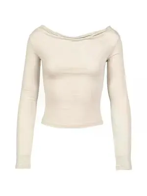 BOHEMSEO Draped Long-sleeve Top