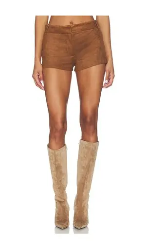 Superdown Priya Faux Suede Hot Short In . Also - Brown