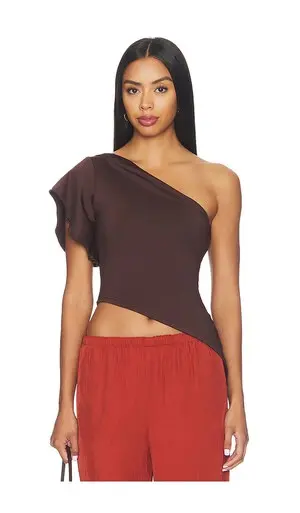Superdown Marlene Asymmetrical Top In . Also - Brown