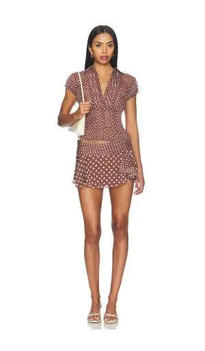 GUIZIO Dolce Pleated Button Up Top In . Also