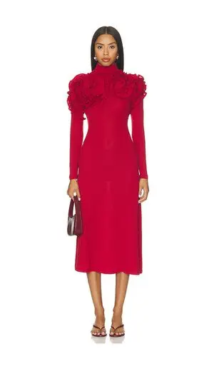 Ulla Johnson Solene Longsleeve Jersey Dress In . Also - Red