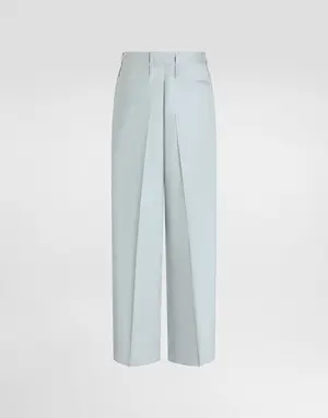 Dolce & Gabbana Shantung Viscose Tailored Trousers - Azure