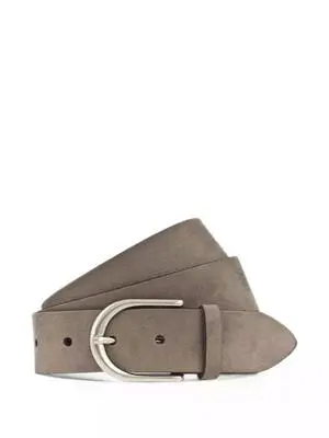 BGM LABEL Velvet-effect Buckle-fastening Belt - Grey