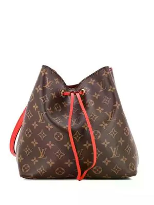 LOUIS VUITTON Monogram Canvas Bucket Bag - Red
