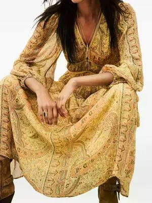 Ba&sh Chana Paisley-print Cold-shoulder Maxi Dress
