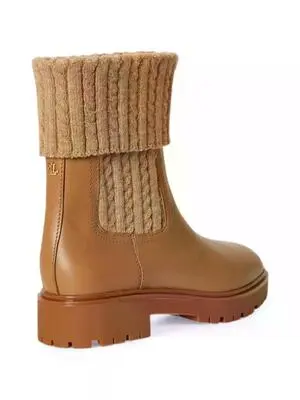 Ralph Lauren Cable-knit Panel Ankle Boots