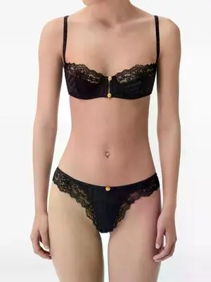 Versace Lace-trim Jacquard Silk Slip