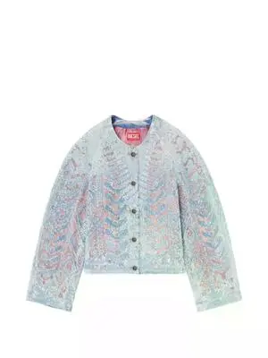 DIESEL® Jacket In Microstone Devoré Denim