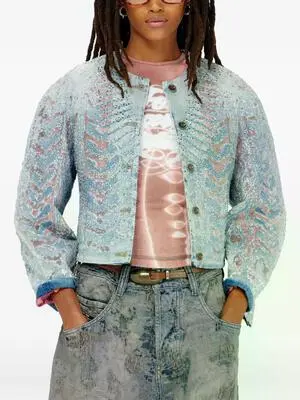 DIESEL® Jacket In Microstone Devoré Denim