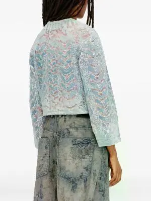DIESEL® Jacket In Microstone Devoré Denim