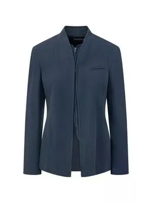 Emporio Armani Crepe Gabardine Signature Capsule Jacket With Bib - Blue
