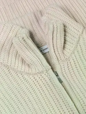 GRAN SASSO Ribbed-knit Zip-up Cardigan