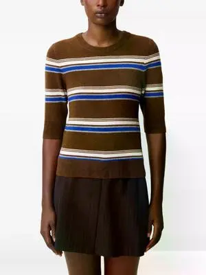 Claudie Pierlot Striped Round Neck Jumper