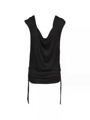 BOHEMSEO Cowl-neck Sleeveless Hoodie