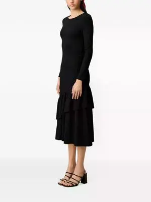 Claudie Pierlot Asymmetric Ruffled Jersey Dress