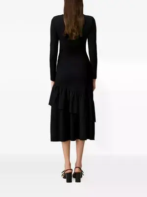 Claudie Pierlot Asymmetric Ruffled Jersey Dress